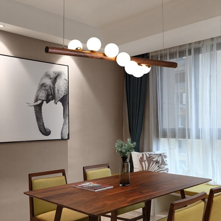 Lustre retangular longo bolas vidro Importado Sem Taxas!