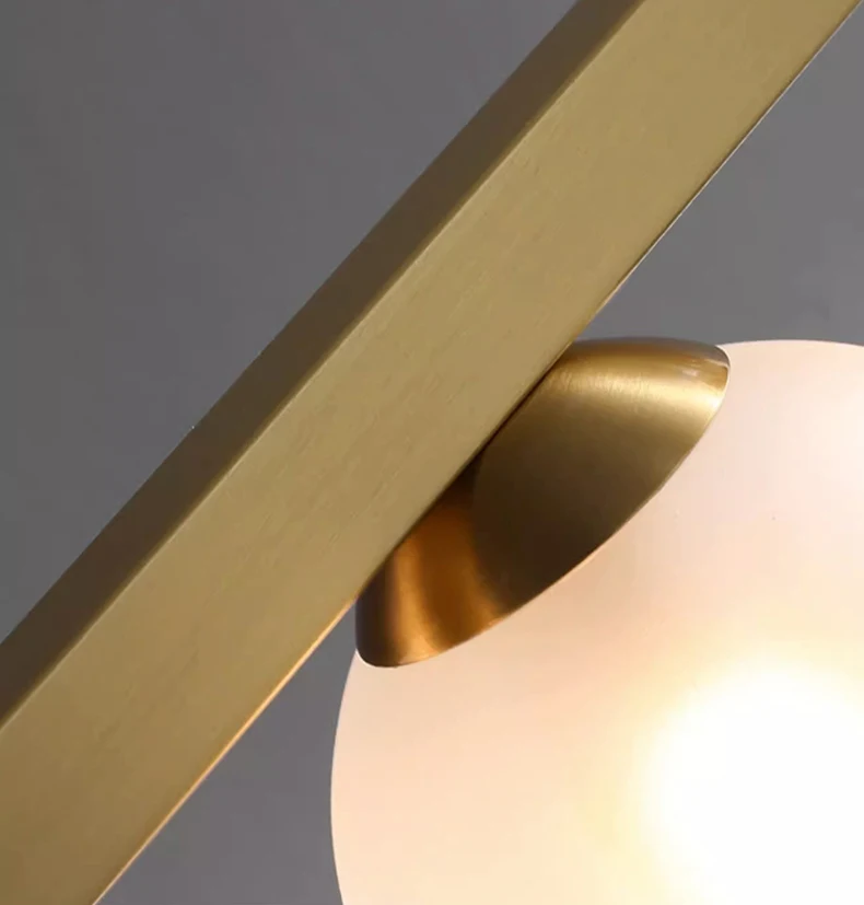 Lustre Retangular Moderno Com Bolas De Vidro Importado Sem Taxas!