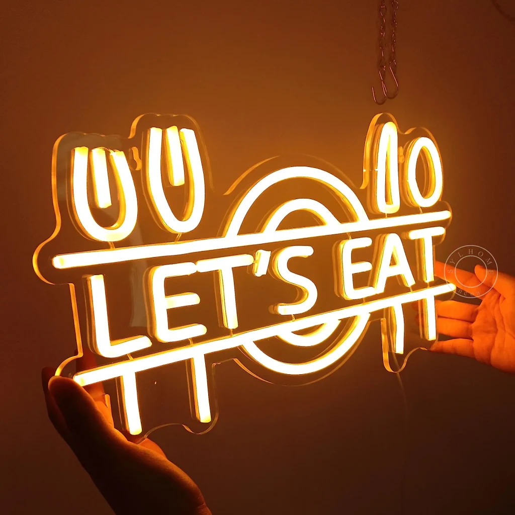 Letreiro "Vamos Comer" Luz Neon LED Importado Sem Taxas!